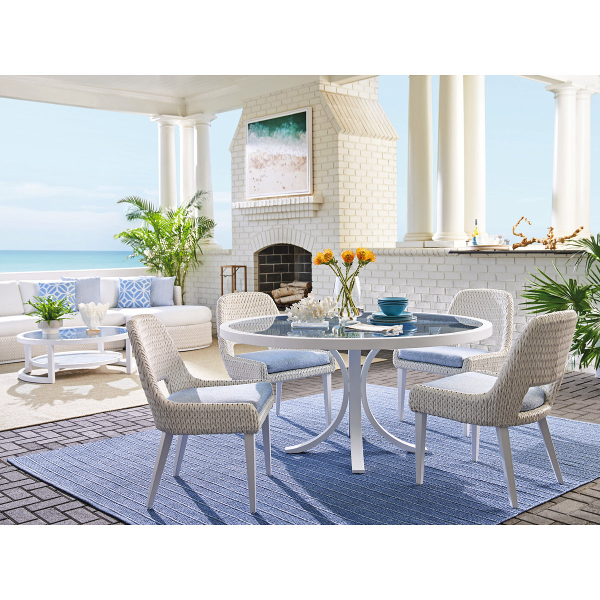 Lexington Ocean Breeze Promenade Round Dining Table | Wayfair